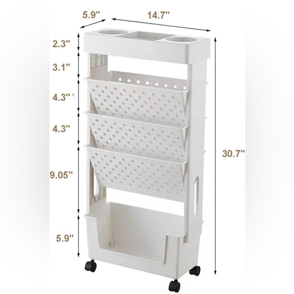 Storage & Organization | 5 Tier Multifunctional Utility Cart Organizer ...
